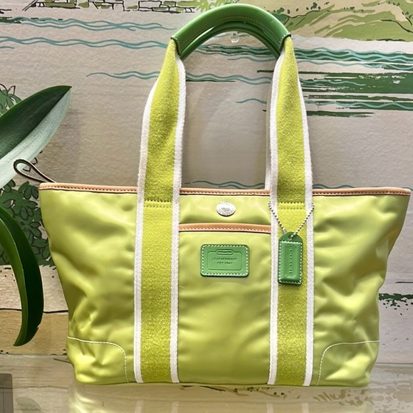 Coach | Bags | Coach Vintage Lime Green Mini Tote Bag In Euc | Poshmark
